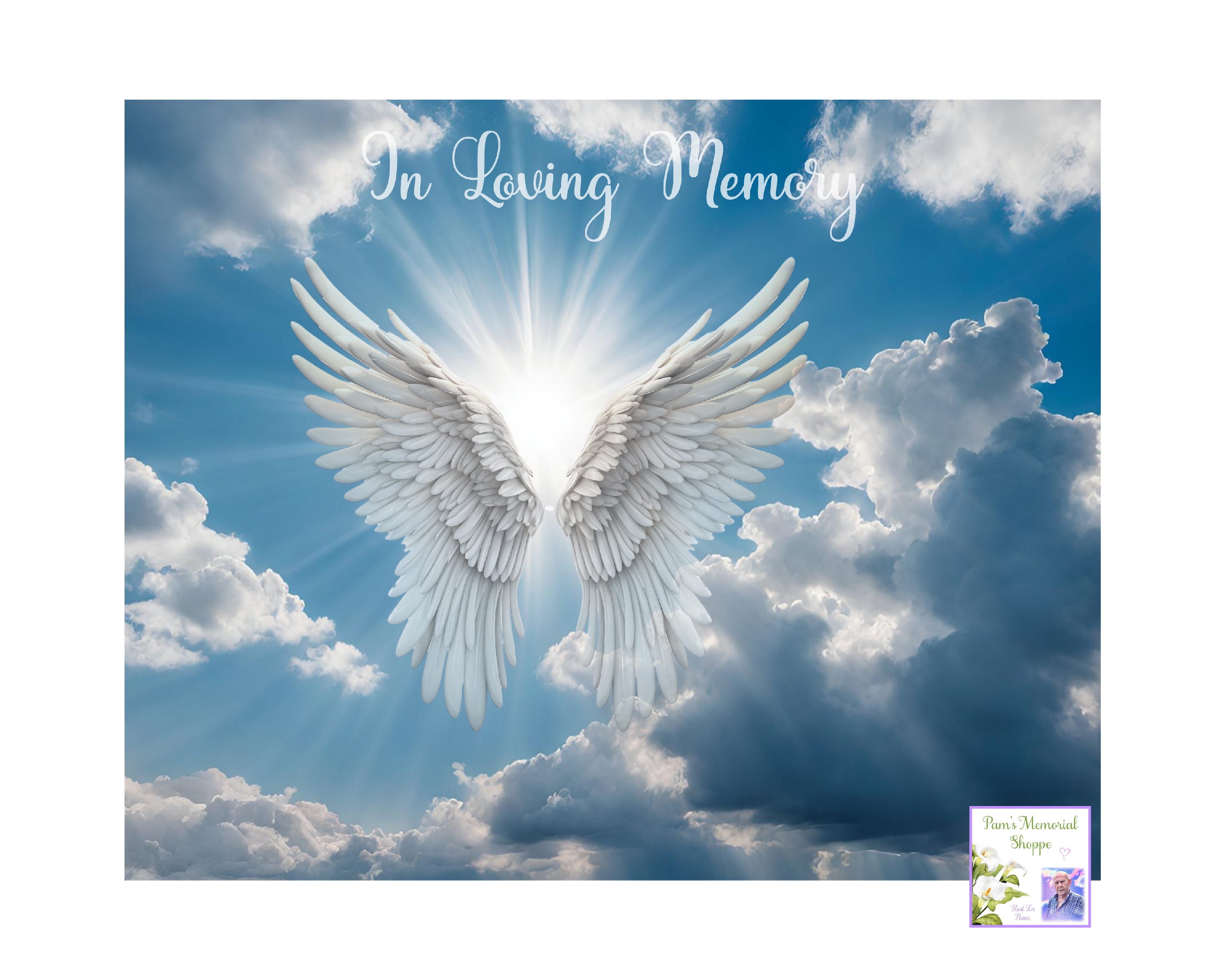 Sky With Clouds and Ray of Light, in Loving Memory PNG, Angel Wings ...