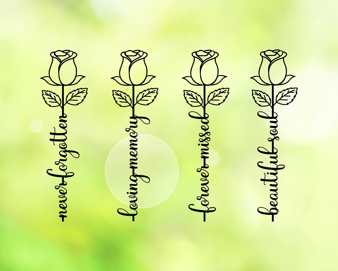 Memorial Roses SVG, Beautiful Soul, Loving Memory, Never Forgotten ...