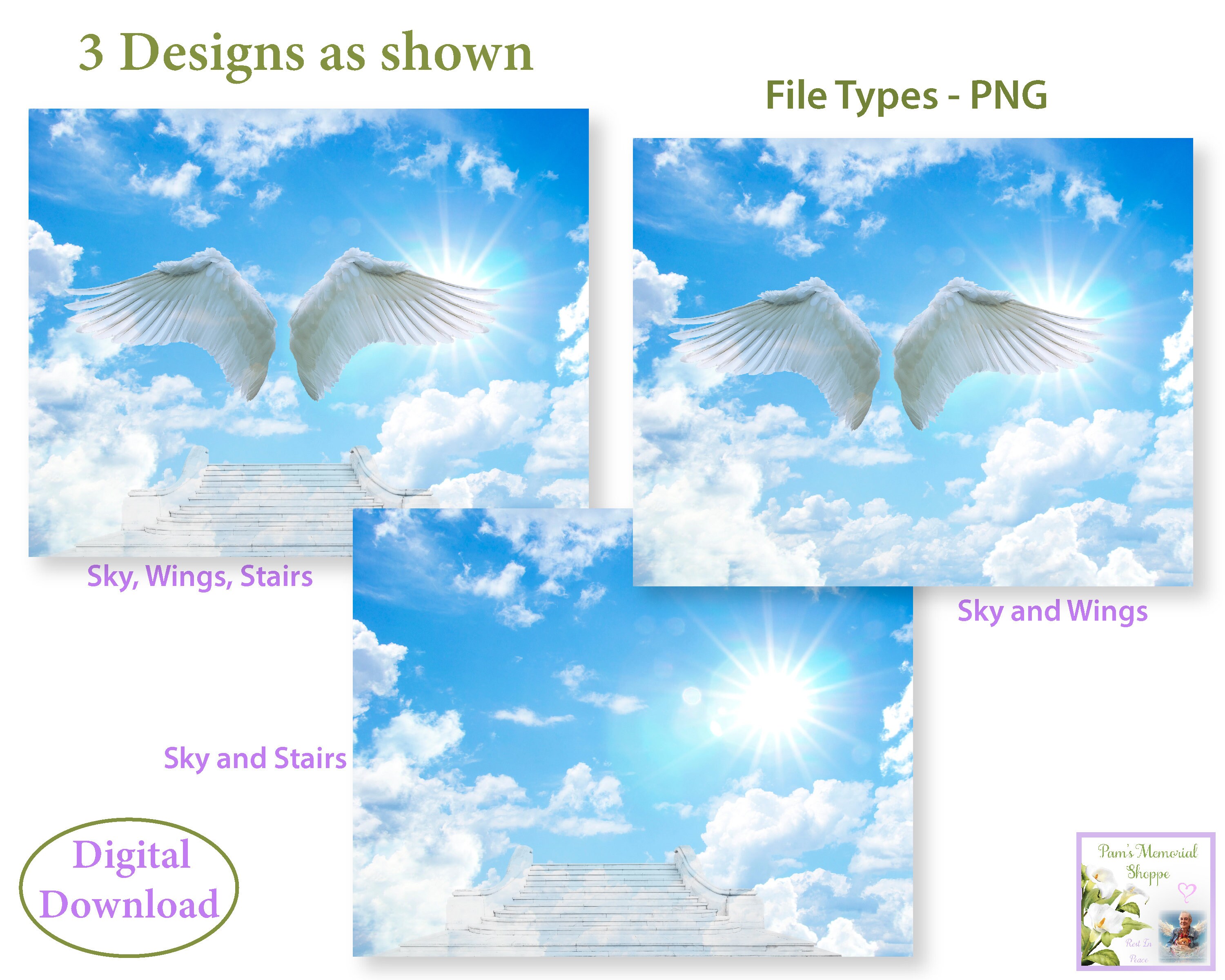 In Loving Memory PNG, Memorial Heaven Background, Stairs to Heaven ...