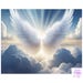 Memorial Image With White Angel Wings and Clouds in A Blue Sky, Ray of ...