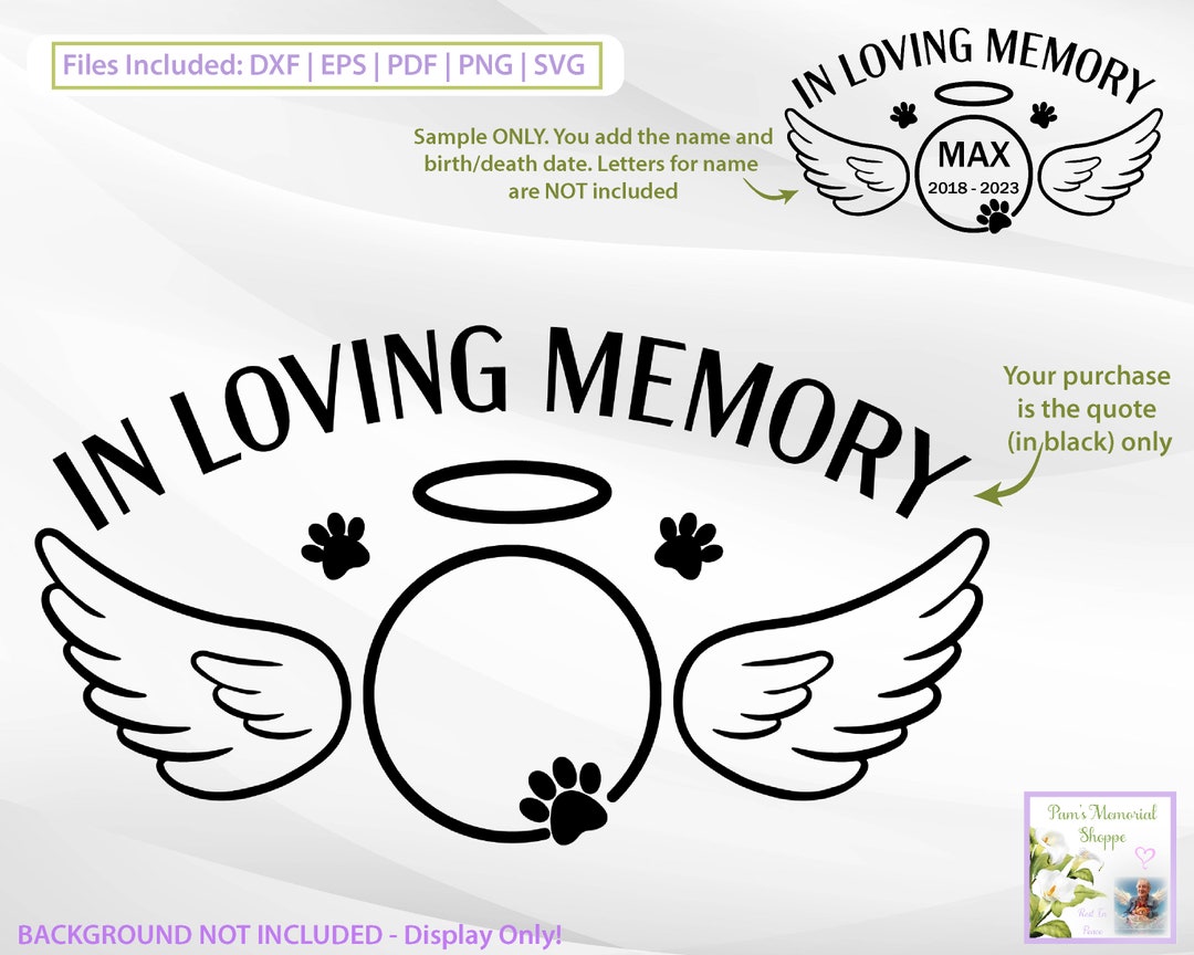 In Loving Memory Pet Monogram SVG, Dog Memorial, Sympathy Design ...