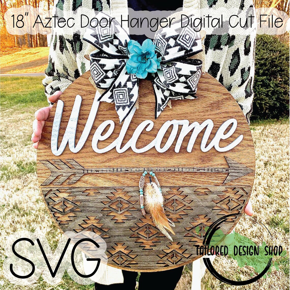 18" Aztec Door Hanger Digital Cut File - Etsy