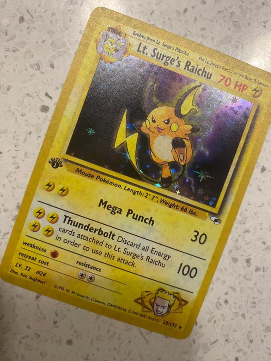 Pokémon Fossil Lt. Surge's Raichu 28/132 Gym Heroes Challenge Jungle ...