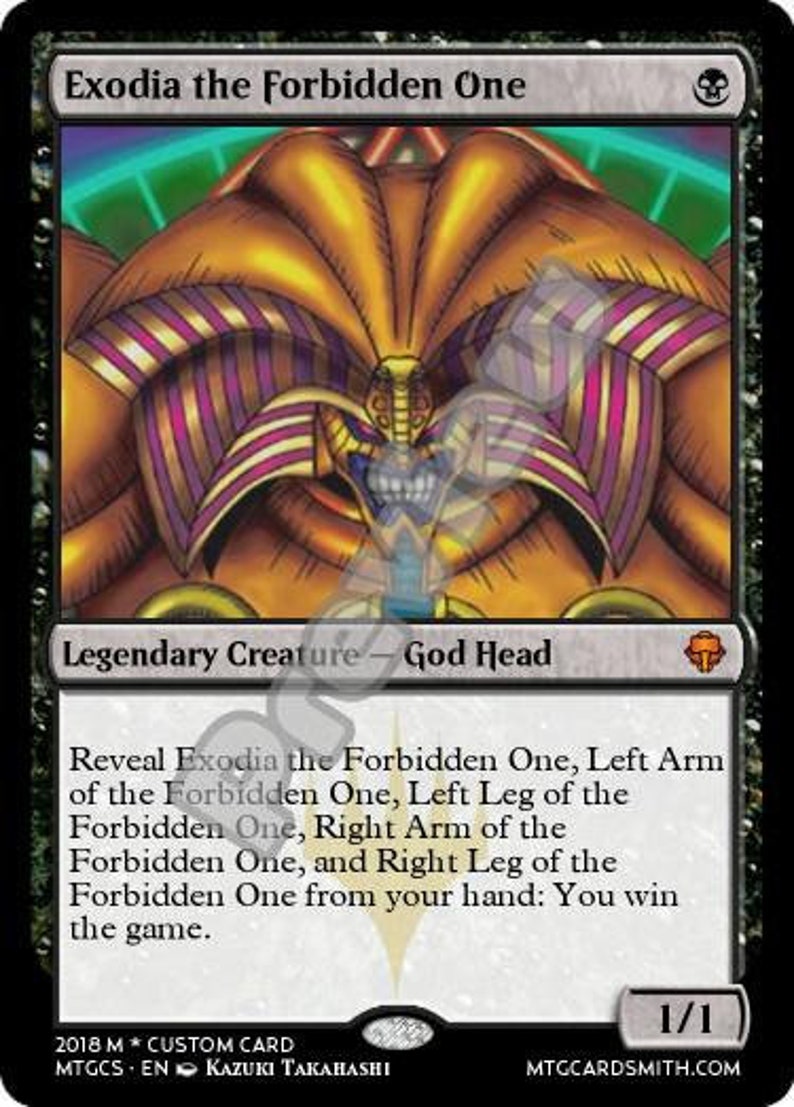 Exodia the forbidden one Dark magician yu gi oh girl MTG Magic | Etsy