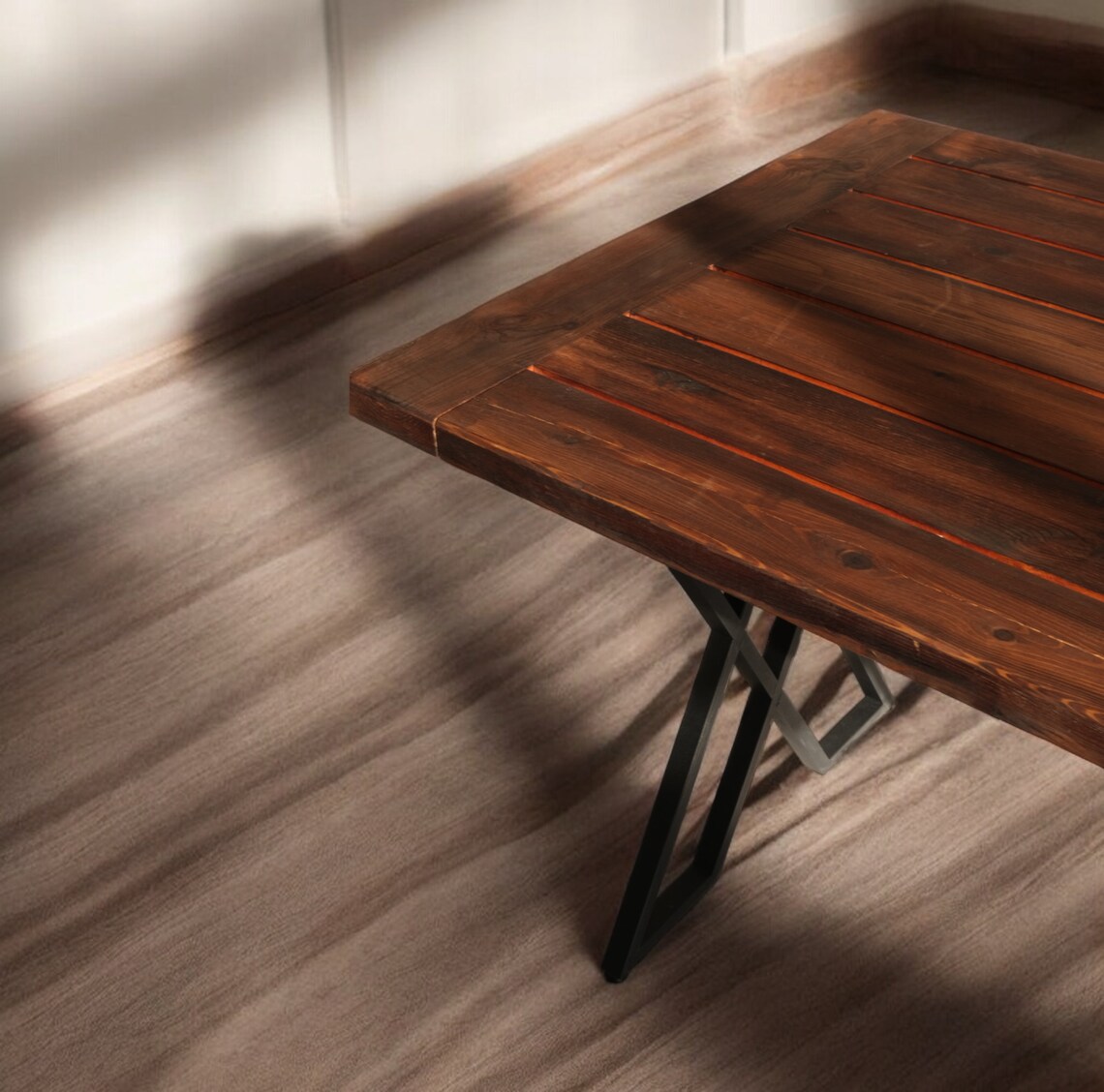 Rustic Wooden Dining Table, Solid Wood Farmhouse Table, Rustic Dining ...