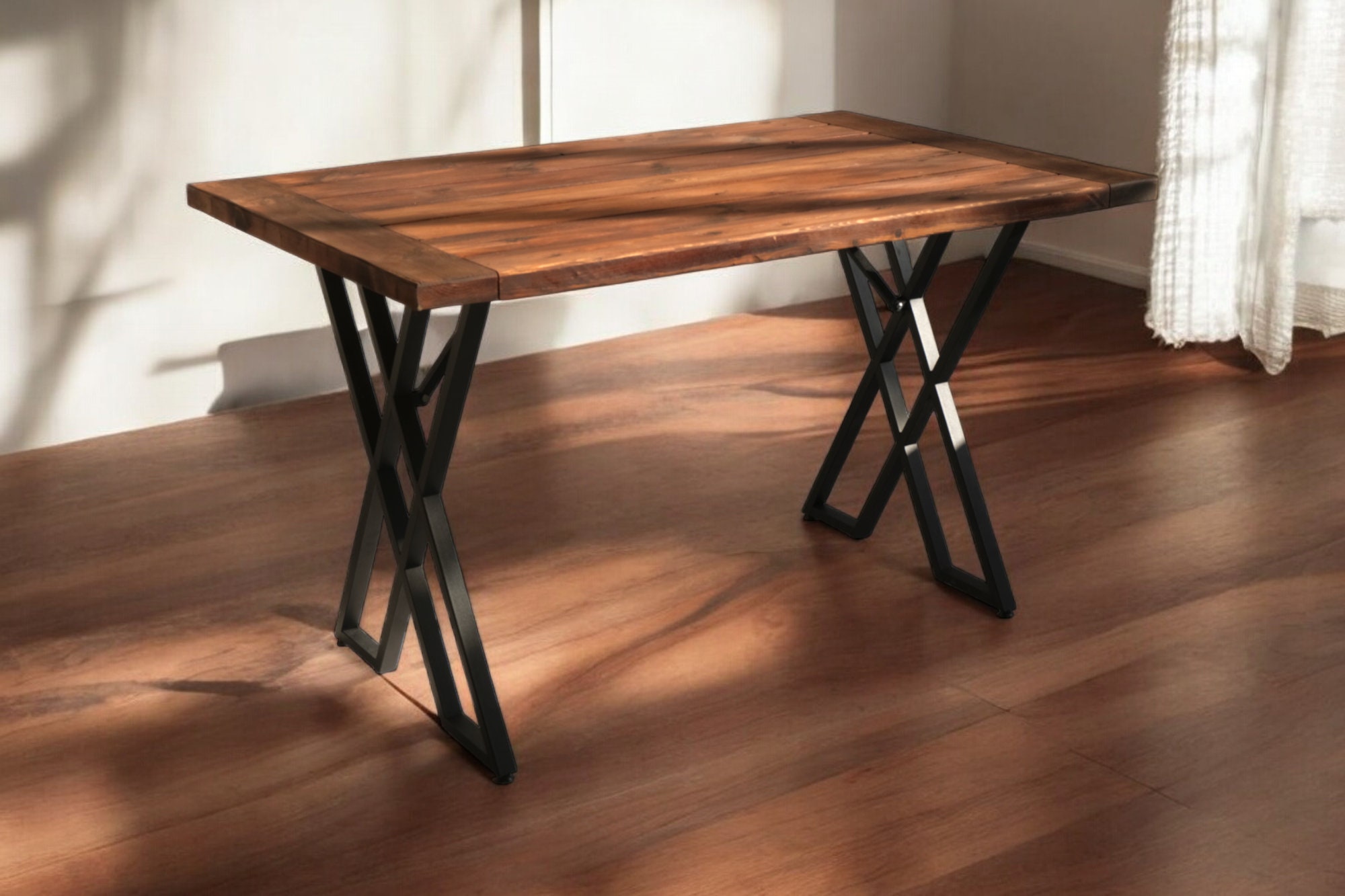 Rustic Wooden Dining Table, Solid Wood Farmhouse Table, Rustic Dining ...