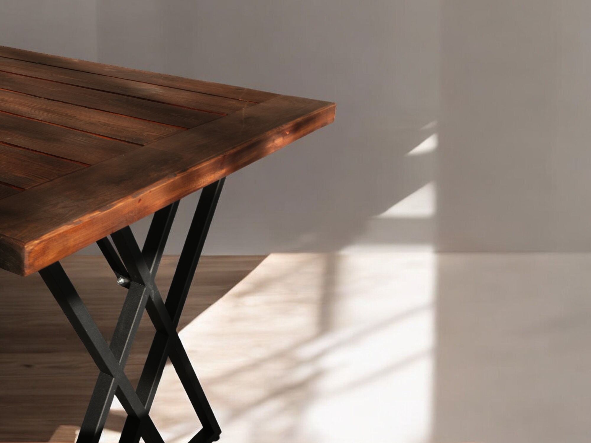 Rustic Wooden Dining Table, Solid Wood Farmhouse Table, Rustic Dining ...