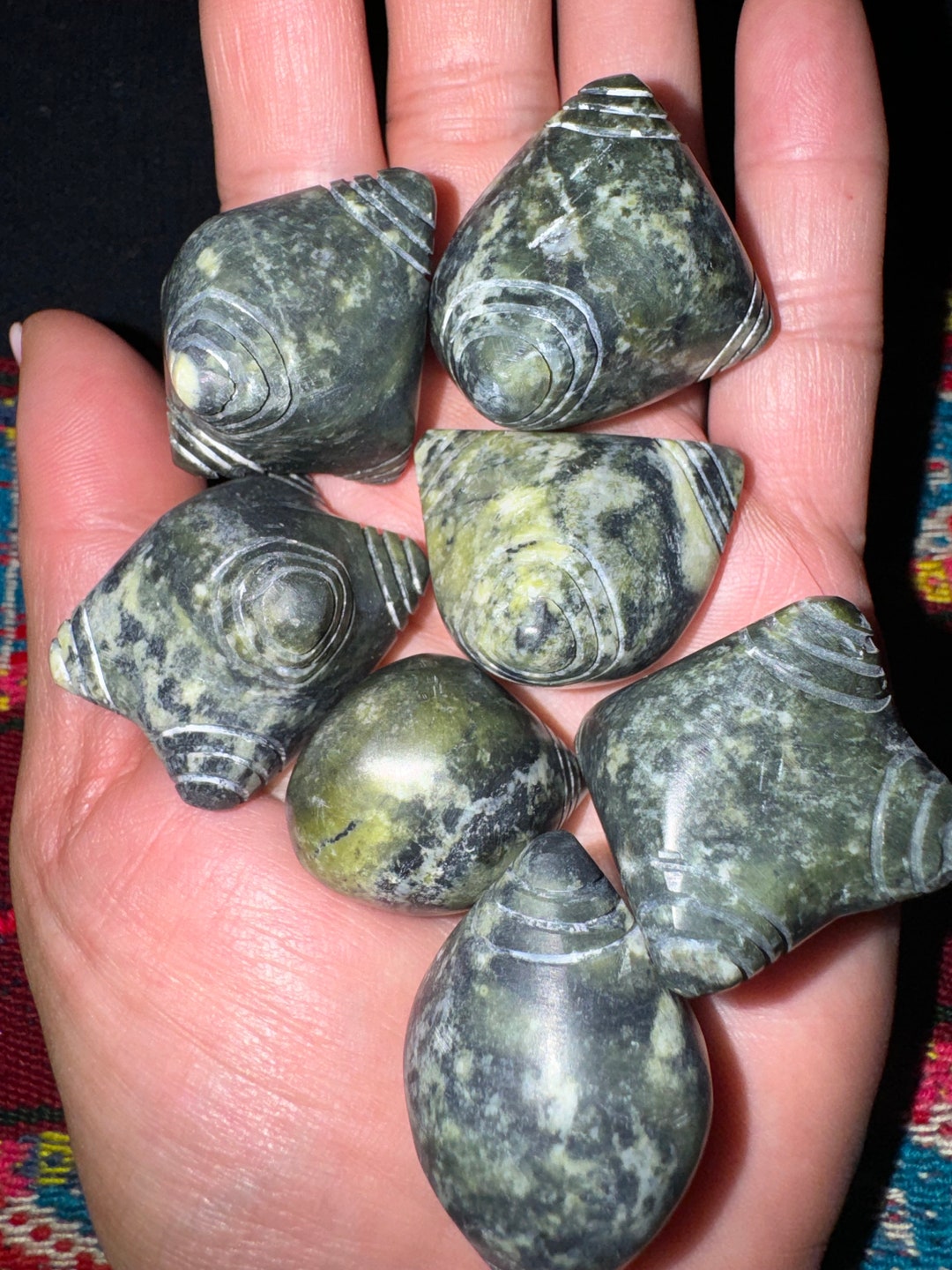 Serpentine Chumpi Set: Ceremonial 7 Chumpi khuya Set, Peruvian Shaman ...