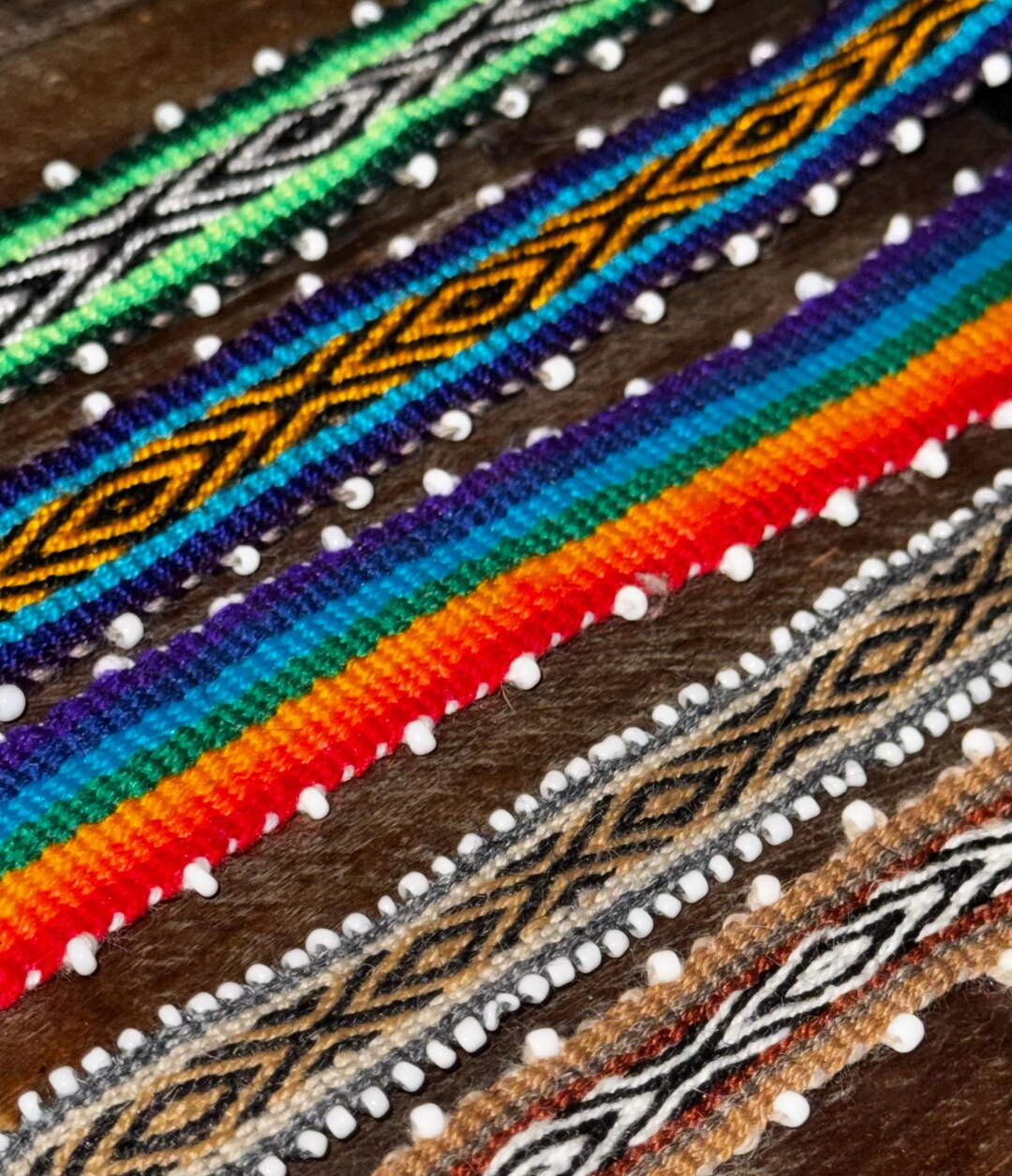 Large Multi-colored Andean Peruvian Watana Woven Ties/beaded Wraps ...