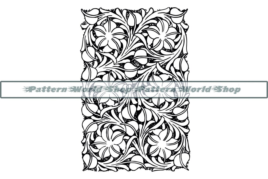 Tooled Leather 29 SVG Western Tooled Leather Tooling - Etsy
