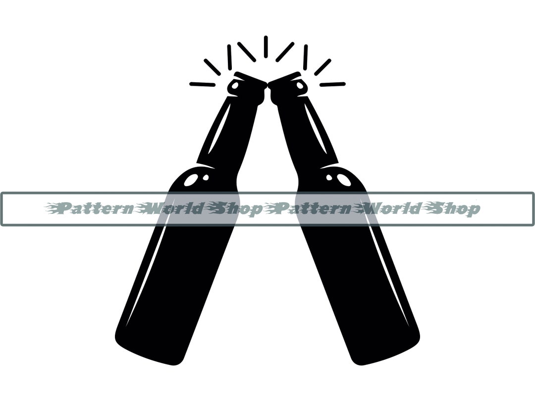 Beers Cheers #2 SVG, Beer Bottles Toasting SVG, Celebrate SVG, Beer ...