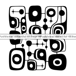 Mid Century Modern Pattern SVG, Modern Pattern Svg, Clipart, Files for ...