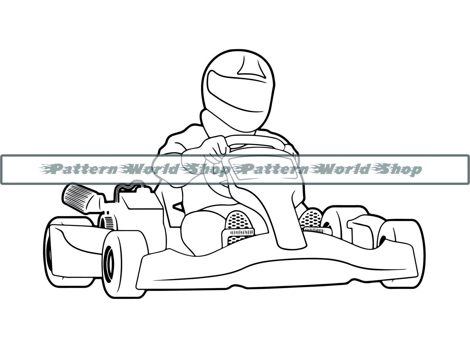 Go Kart Outline SVG Kart Racing SVG Karting SVG Go Kart - Etsy