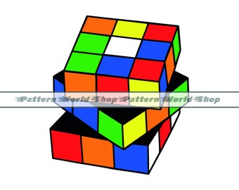 Rubiks Cube 3 SVG, Rubiks Cube Clipart, Rubiks Cube Files for Cricut, Rubiks Cube Cut Files for ...