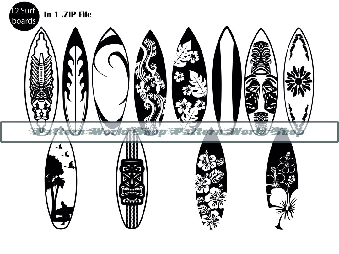 SURFBOARDS SVG, Surfer, Surf Board Silhouette, Summer, Beach, Surfing ...