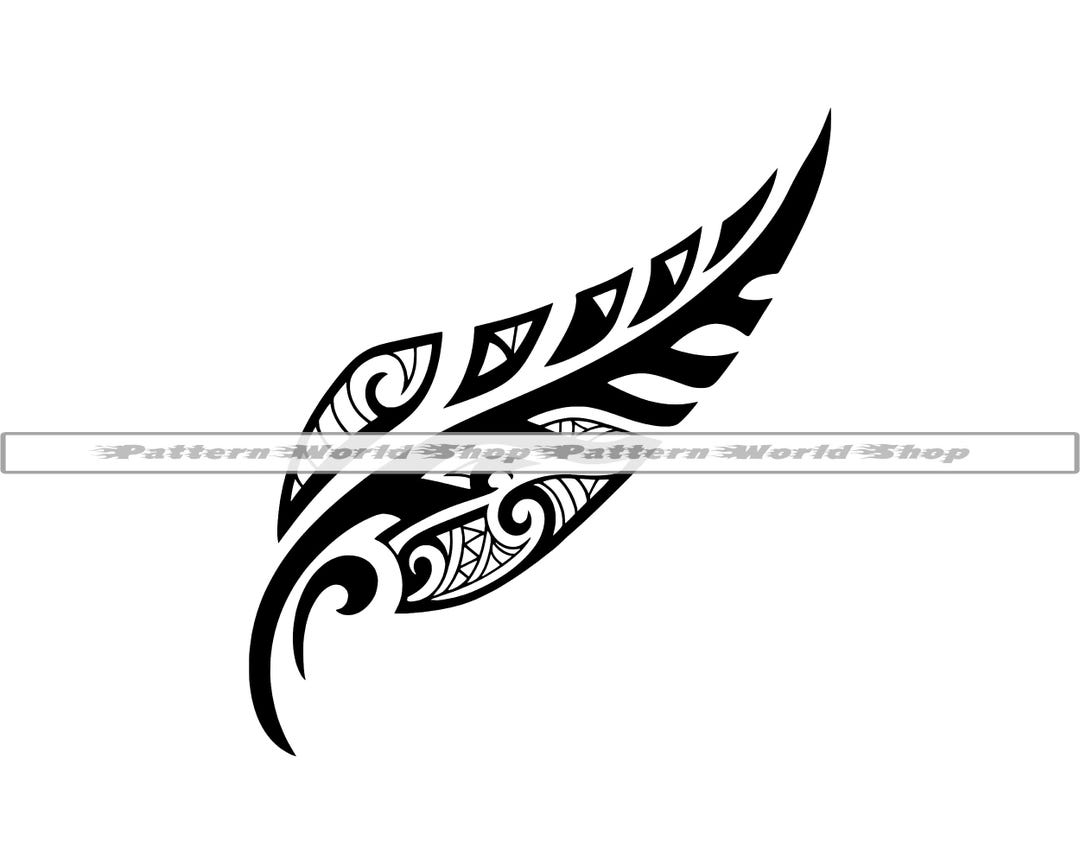 Maori Polynesian Silver Fern SVG, New Zealand Fern SVG, Clipart, Files ...