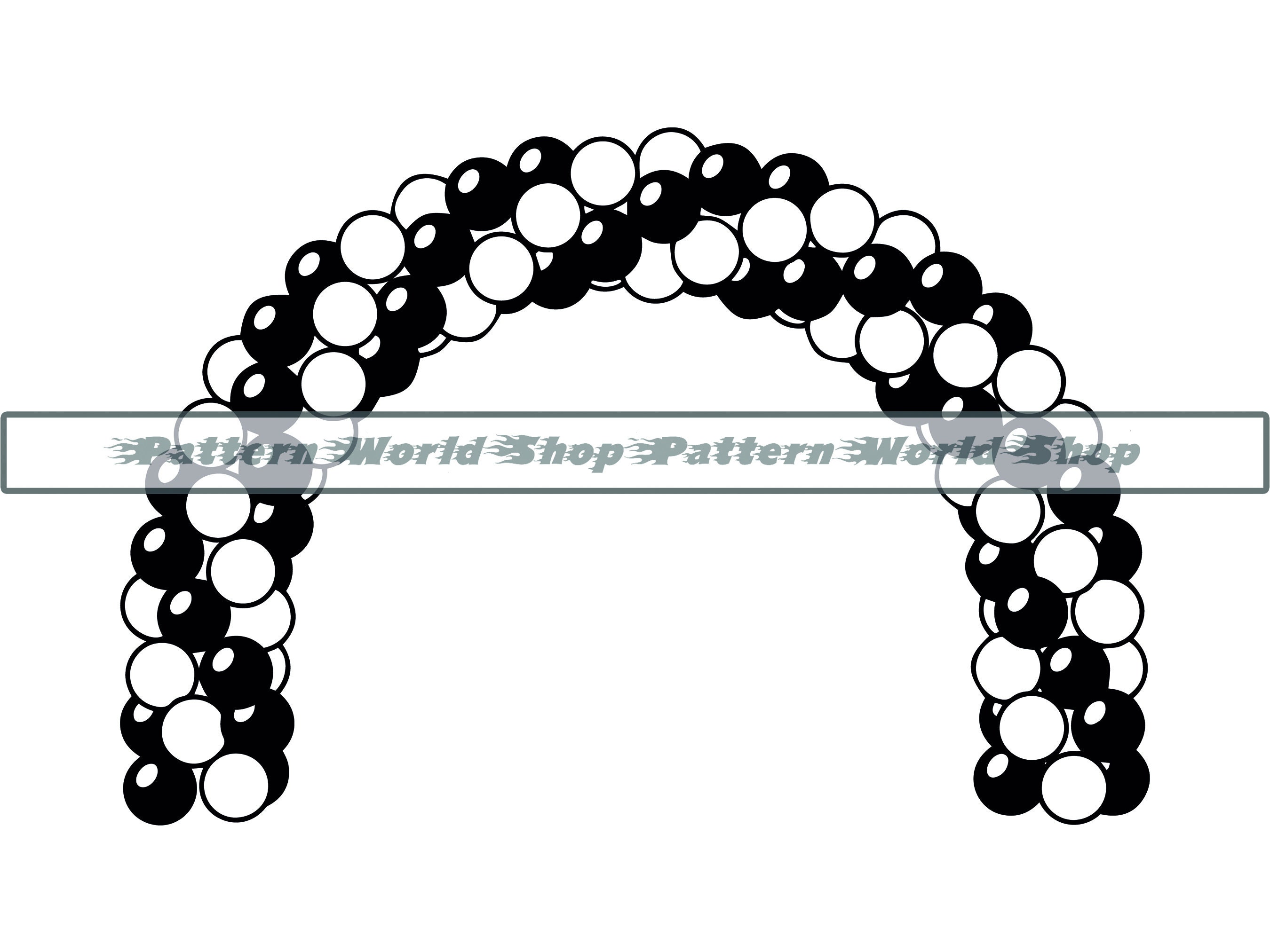 Balloon Arch #2 SVG, Balloons SVG, Celebration Gate SVG, Balloon Arch ...