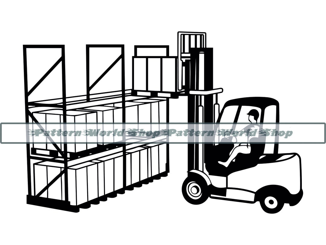 Forklift #2 SVG, Warehouse Svg, Forklift Clipart, Forklift Files for ...
