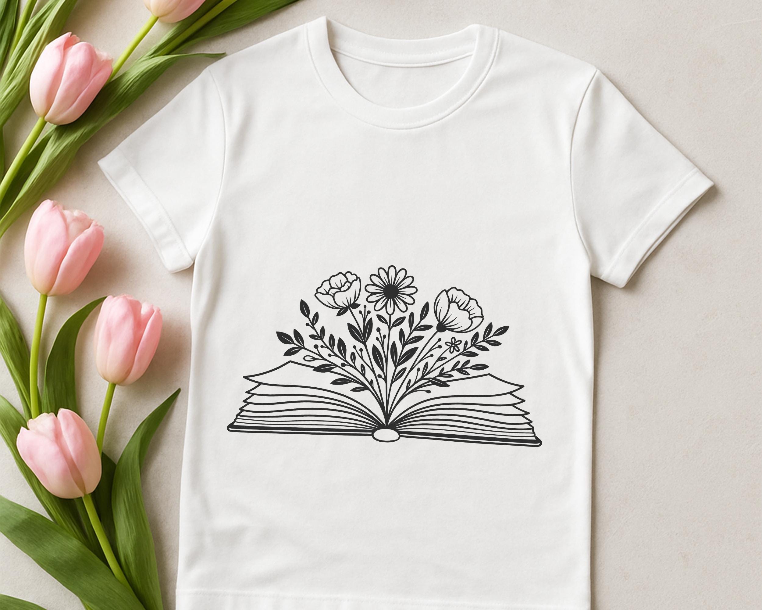 Floral Books SVG, Book Lovers SVG, Reading Quotes Cut File for Cricut ...