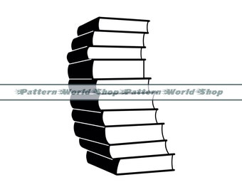 Stack of Books 3 SVG, Pile of Books SVG, Books SVG, Books Clipart ...