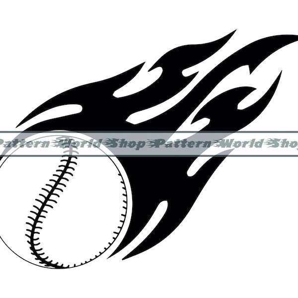 Flaming Baseball Svg - Etsy