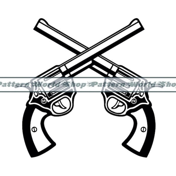 Crossed Revolver Svg - Etsy