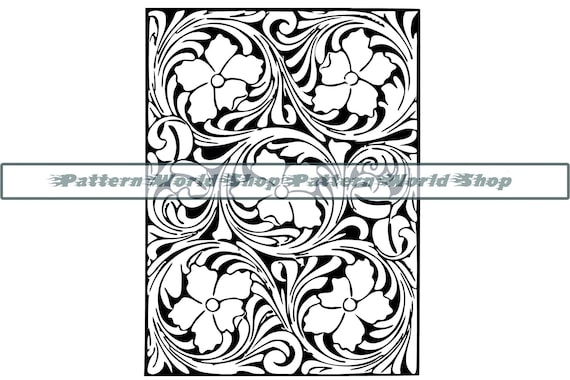 Tooled Leather 28 SVG Western Tooled Leather Tooling - Etsy