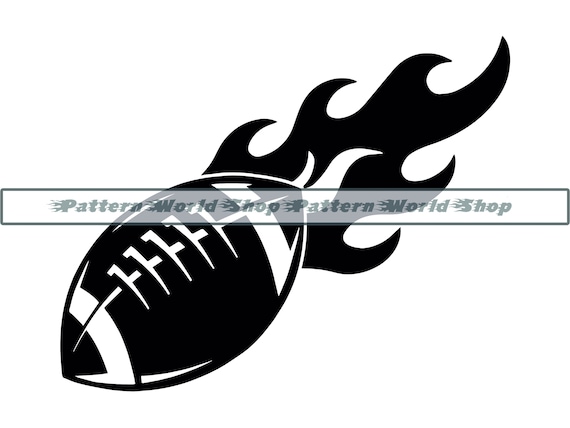 Flaming Football SVG Football SVG Football Clipart Football - Etsy