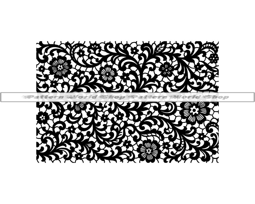 Elegant Lace Pattern #8 SVG | Seamless Floral Lace Cut File for Cricut ...