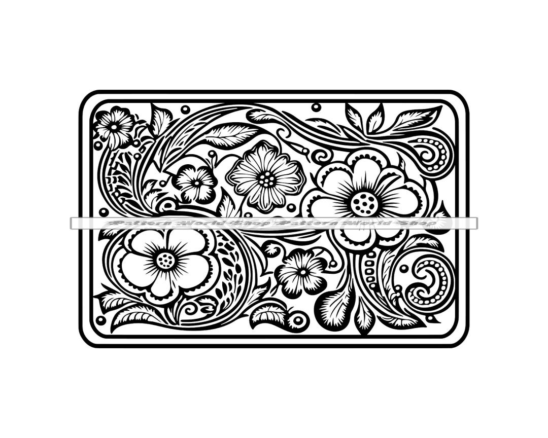 Tooled Leather Pattern Floral #239 SVG, Western Pattern, Tooling ...