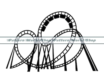Roller Coaster 3 SVG, Roller Coaster Clipart, Roller Coaster Files for ...