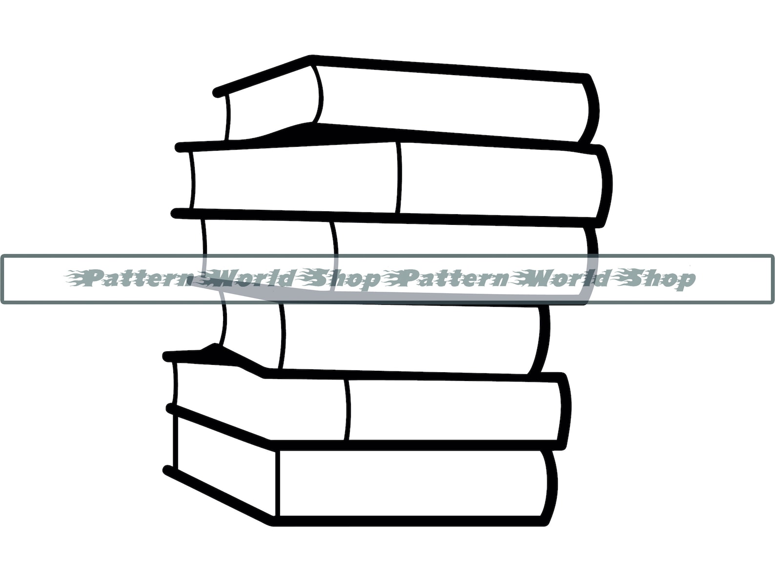 Books Outline SVG, Stack of Books SVG, Books Clipart, Books Files for ...