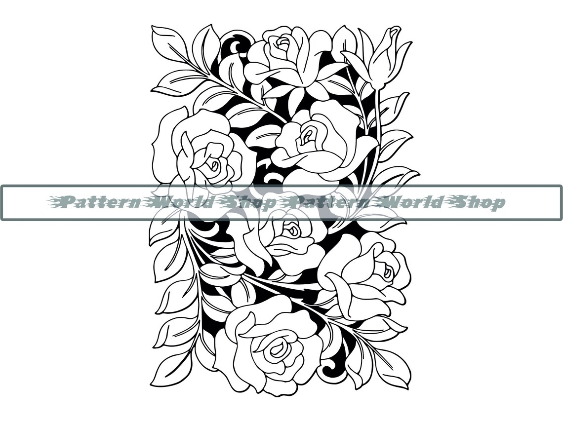 Rose Pattern Tooled Leather 2 SVG Tooled Leather SVG Floral - Etsy