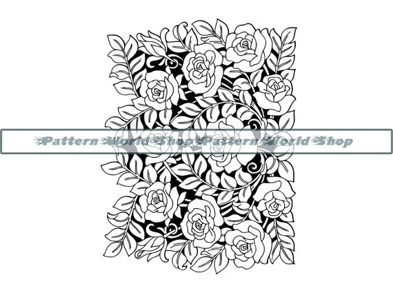 Rose Pattern Tooled Leather 3 SVG Tooled Leather SVG Floral | Etsy