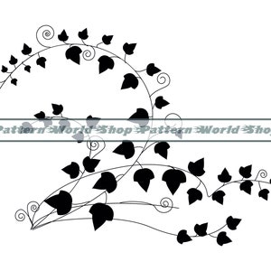 Ivy Leaf Branch SVG, Ivy Leaves SVG, Decorative Ivy Leaf SVG, Ivy Leaf ...