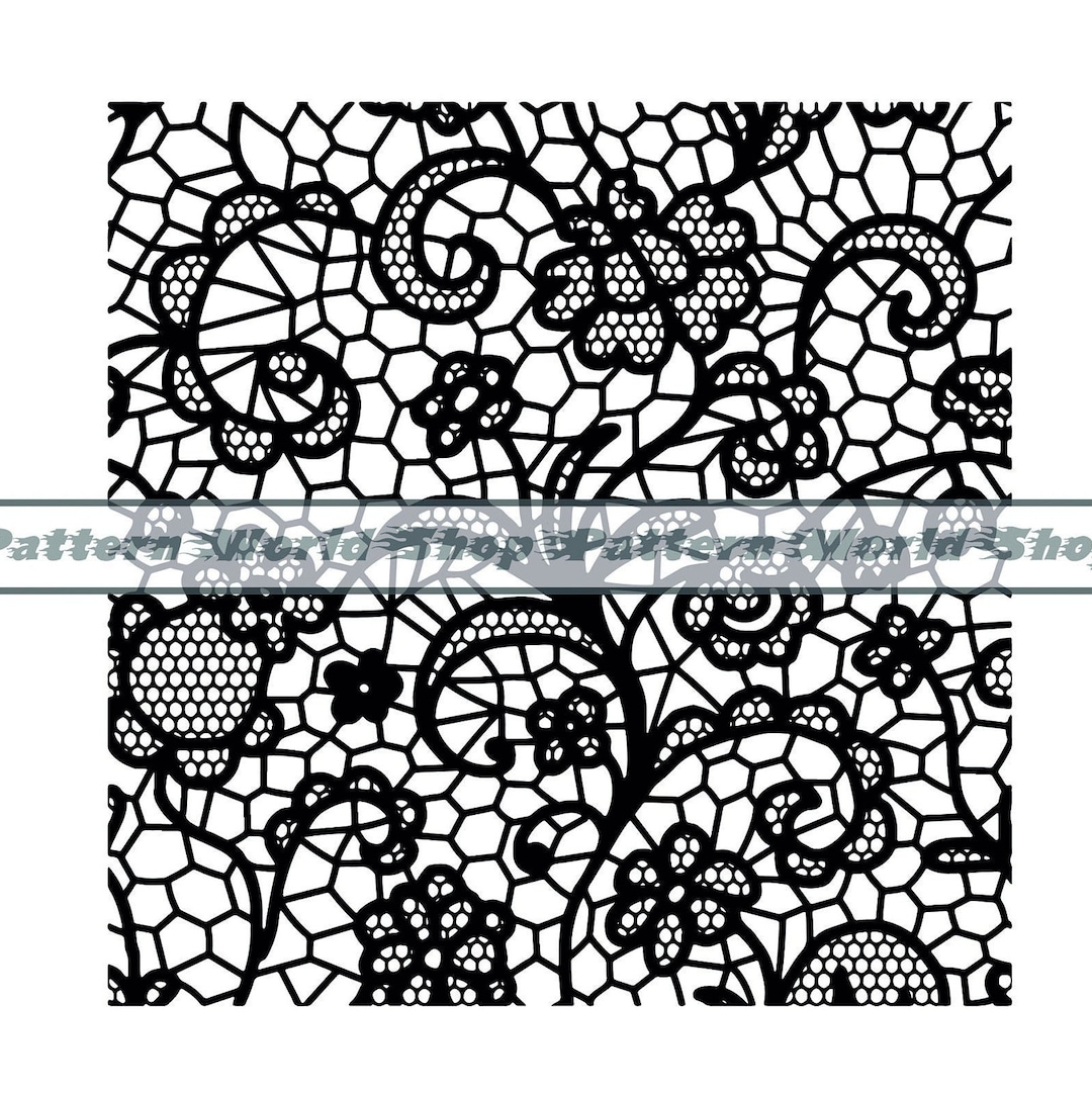 Lace Pattern 3 SVG, Lace Floral Pattern, Lace Western Pattern, Seamless ...
