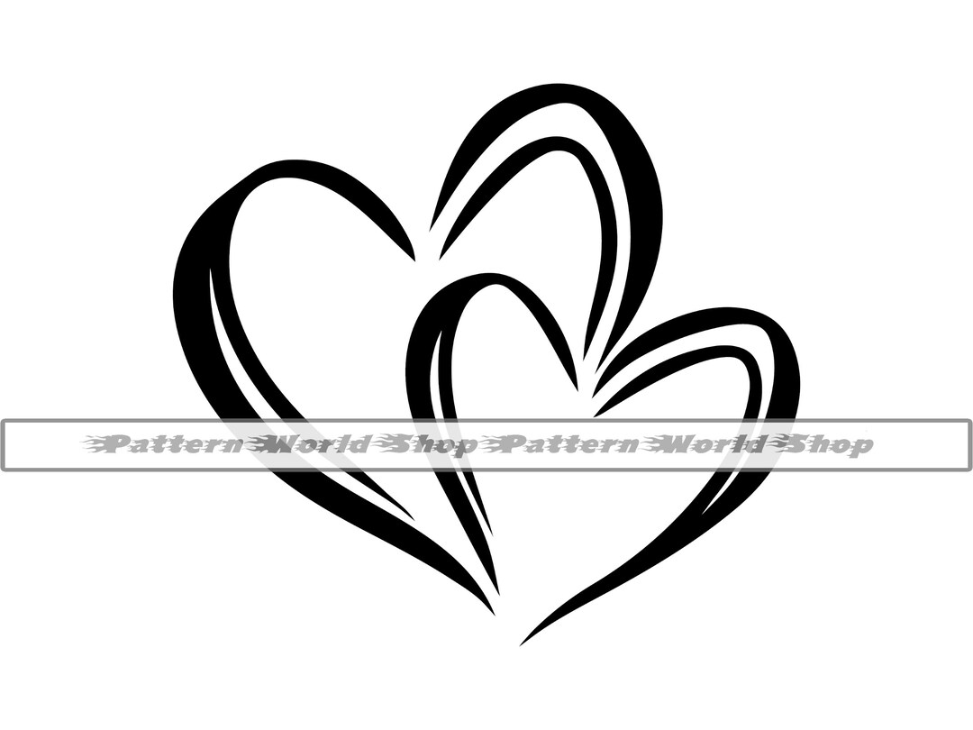 Valentines Heart SVG, Double Heart SVG, Valentines Day SVG, Linked ...