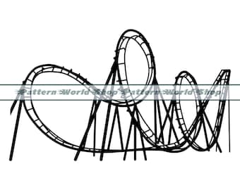 Roller Coaster 3 SVG, Roller Coaster Clipart, Roller Coaster Files for ...