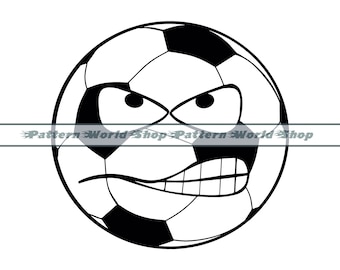 Angry Soccer Ball SVG, Soccer SVG, Soccer Ball Clipart, Soccer Ball ...