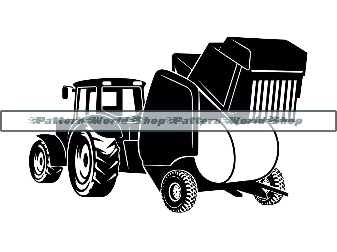 Farm Round Baler SVG Wheat Bale SVG Harvest Tractor Svg - Etsy Australia
