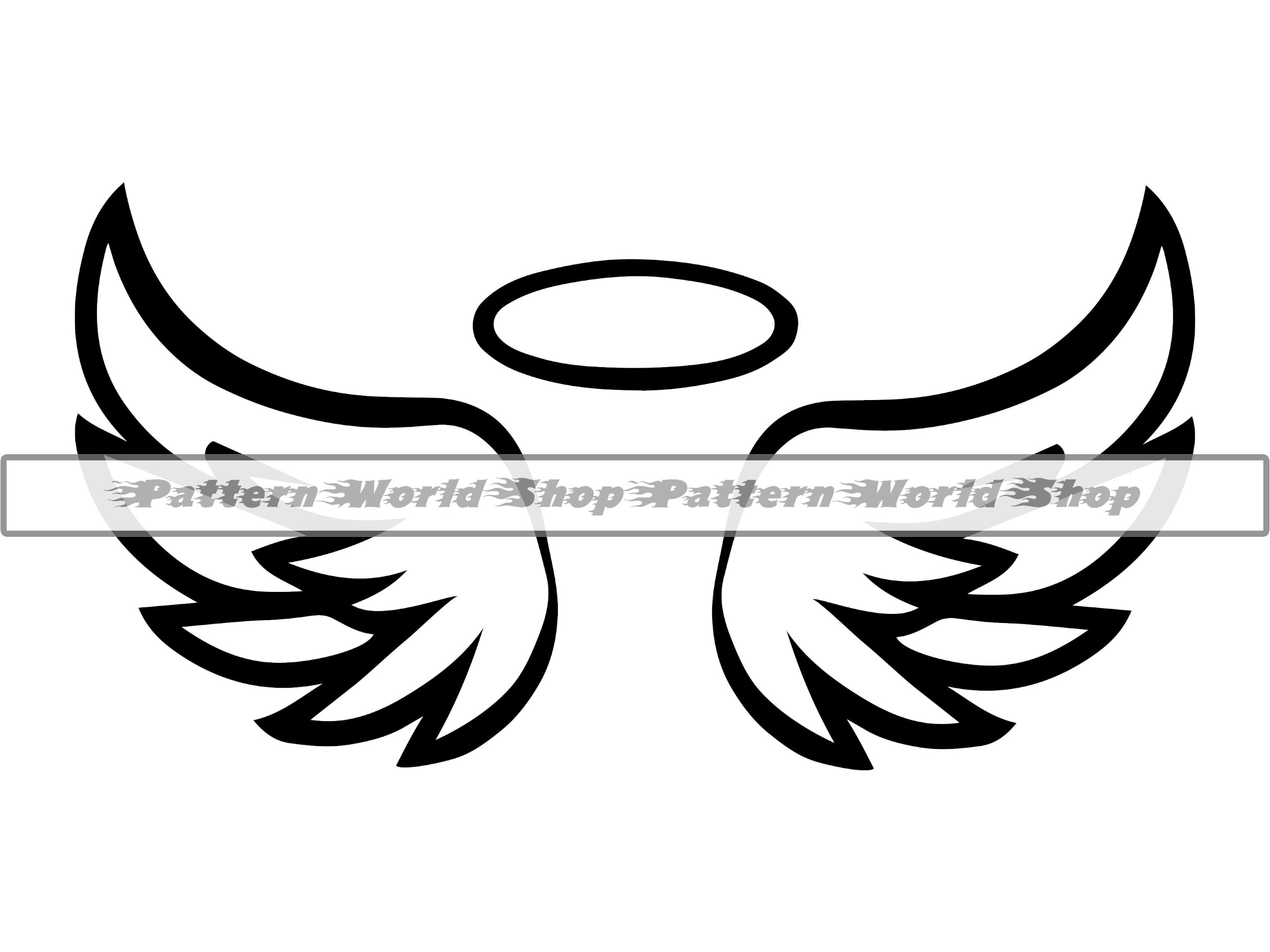 Angel Wings SVG DXF PNG Halo Svg Angel Wings Clipart Angel - Etsy UK