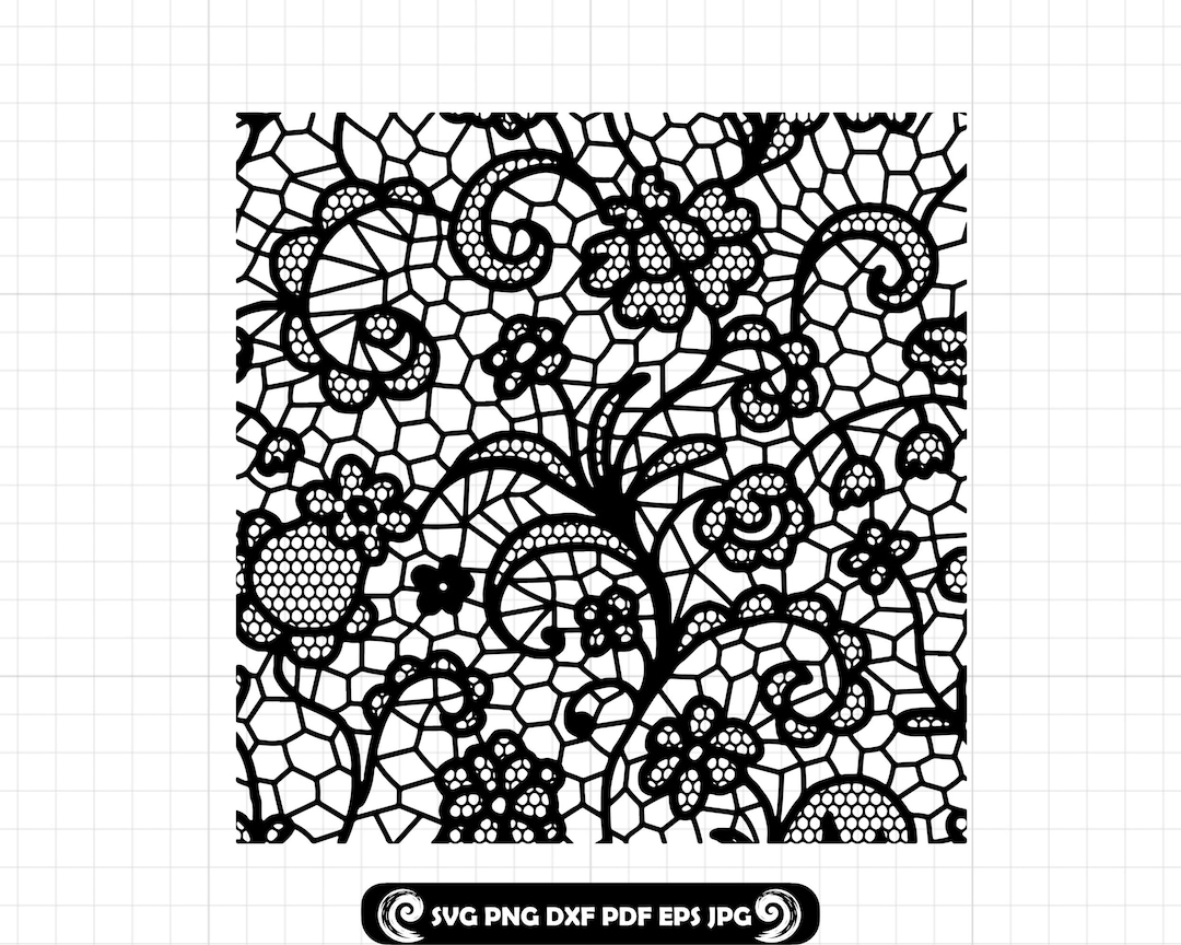 Lace Pattern #3 SVG, Seamless Floral Cut Files for Cricut and Laser ...