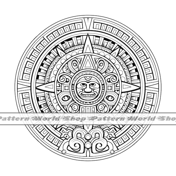 Aztec Calendar Svg - Etsy