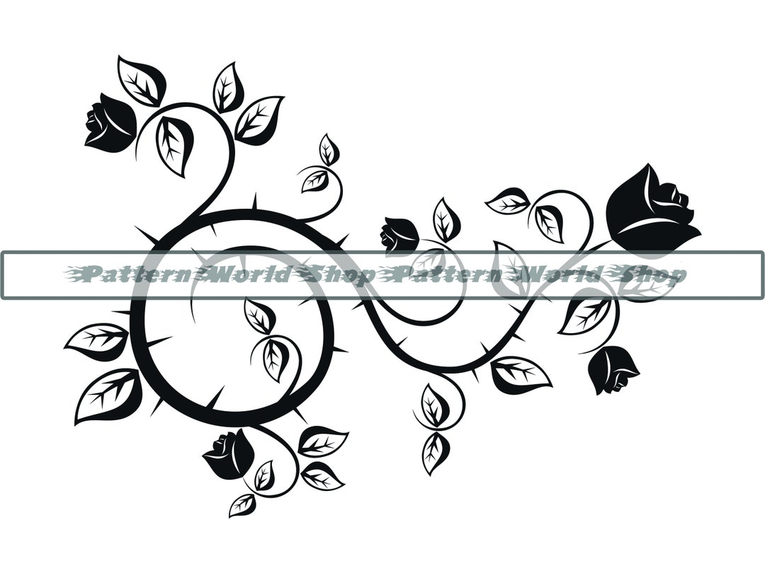 Roses Vine SVG, Garden Rose SVG, Floral Vine Element SVG, Clipart ...