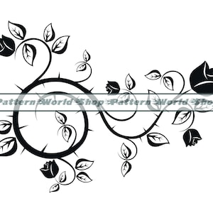 Roses Vine SVG, Garden Rose SVG, Floral Vine Element SVG, Clipart ...