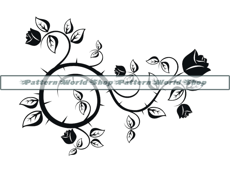 Roses Vine SVG, Garden Rose SVG, Floral Vine Element SVG, Clipart ...
