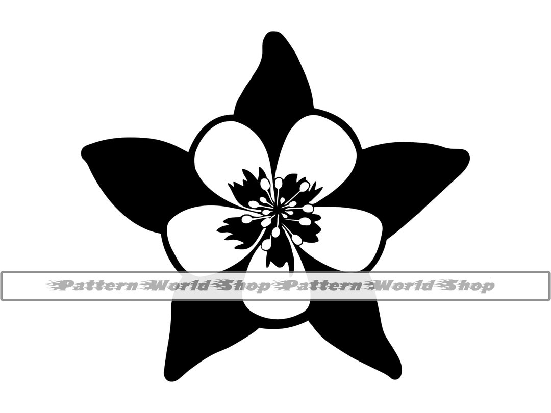 Columbine Flower SVG, Colorado State Flower SVG, Columbine Flower ...