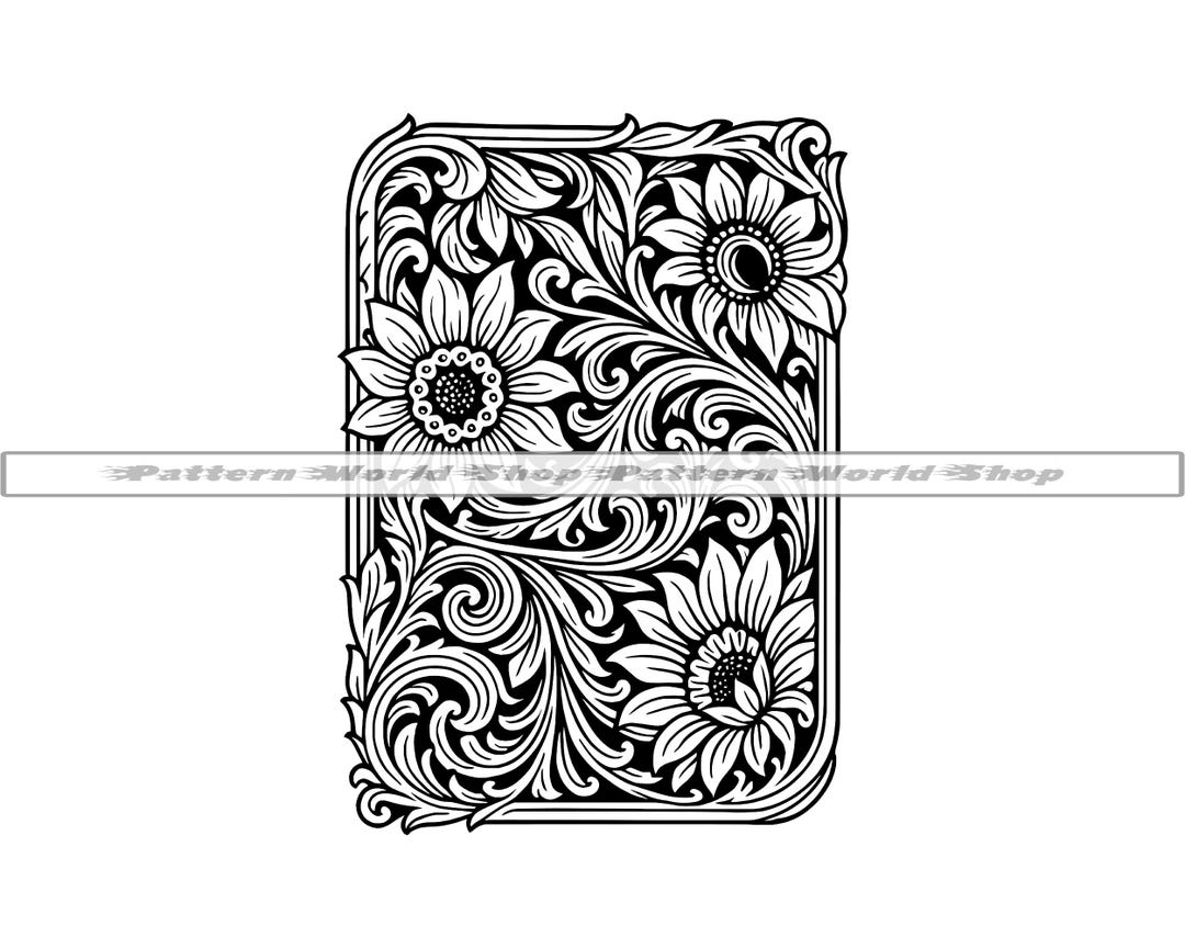 Tooled Leather Pattern Floral #246 SVG, Western Pattern, Tooling ...