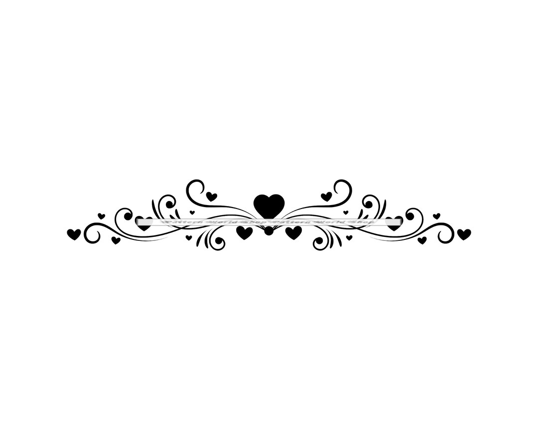 Heart Text Divider SVG, Heart Separator SVG, Heart Vine SVG, Decorative ...