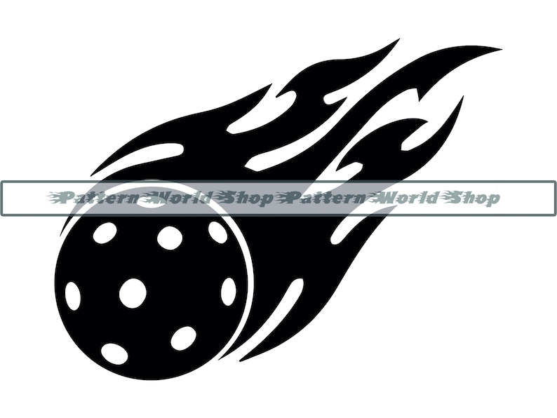 Flaming Pickleball SVG, Pickleball SVG, Pickleball Clipart, Pickleball ...